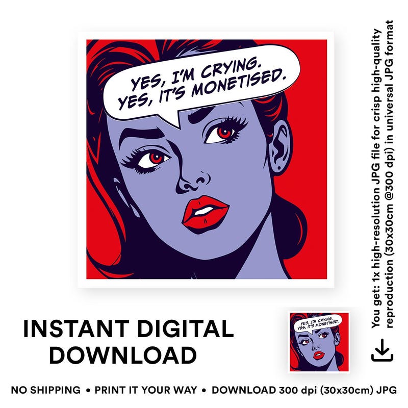 Crying Comic Girl - Etsy