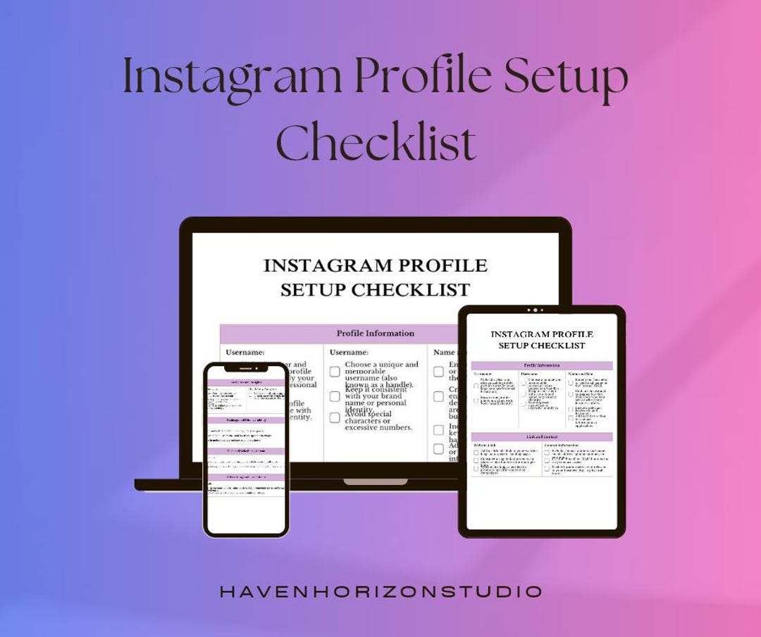 EDITABLE Instagram Setup Checklist, IG Setup List for Entrepreneurs and ...