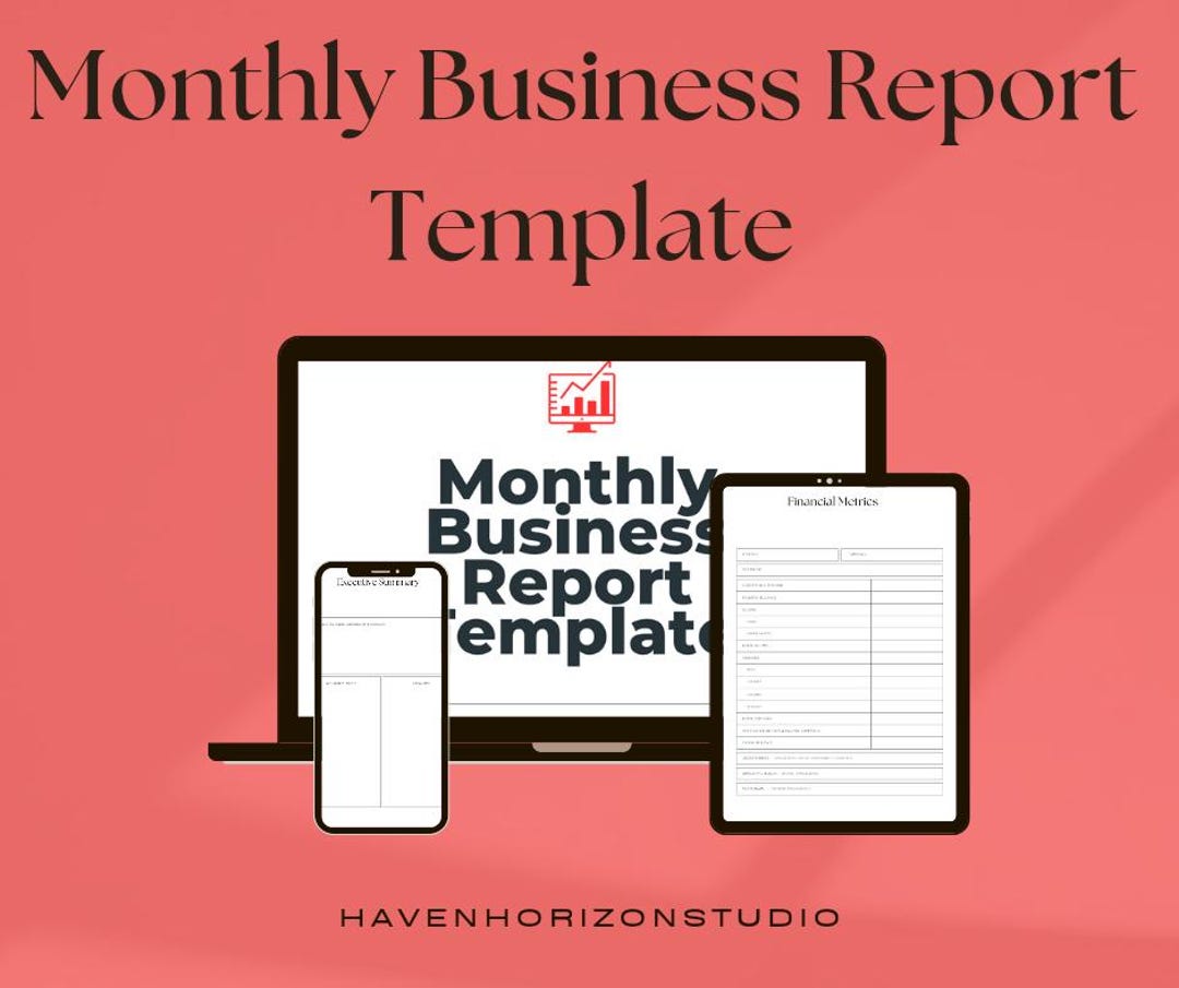EDITABLE Monthly Business Report Template, Professional and Easy-to-use ...