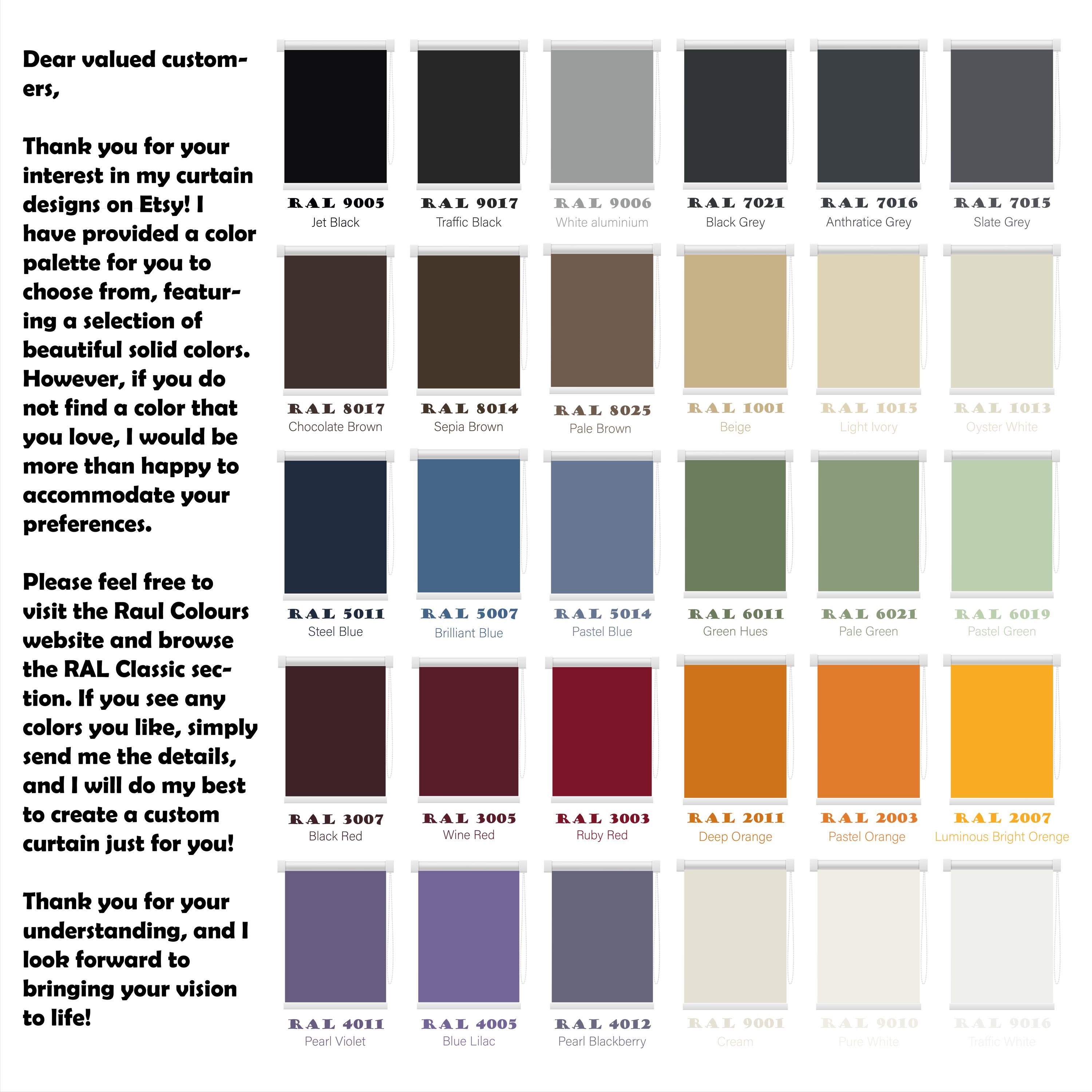 Minimalist Solid Color Window Shades - Custom Roller Blinds for Home or ...