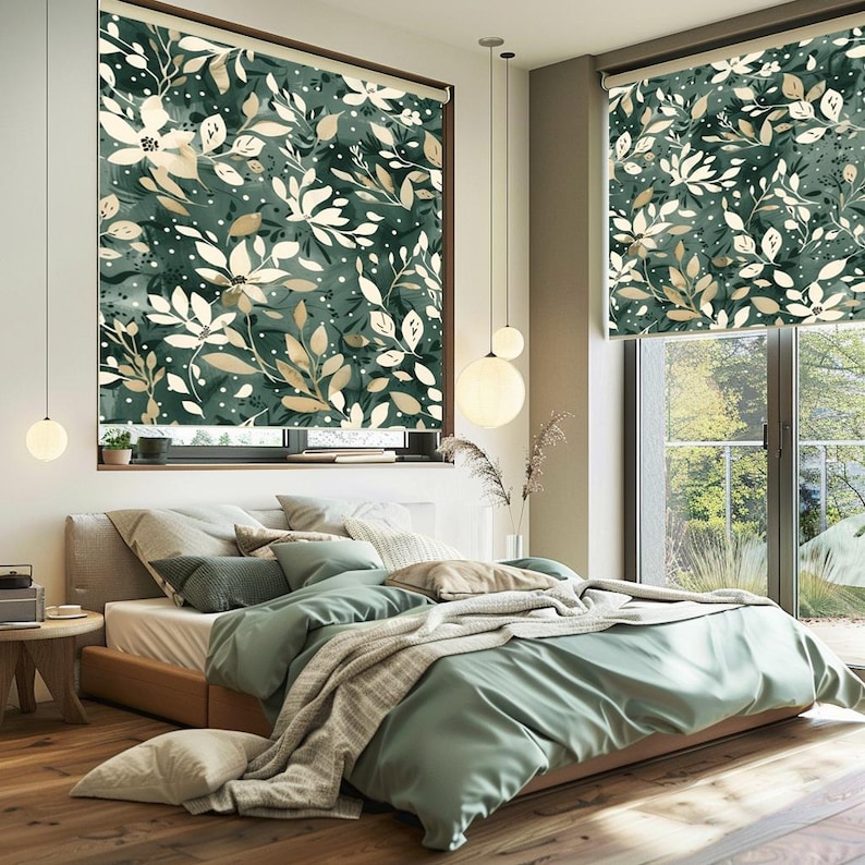 Custom Floral Roller Blinds, Blackout Roller Blinds, Flower Patterned ...