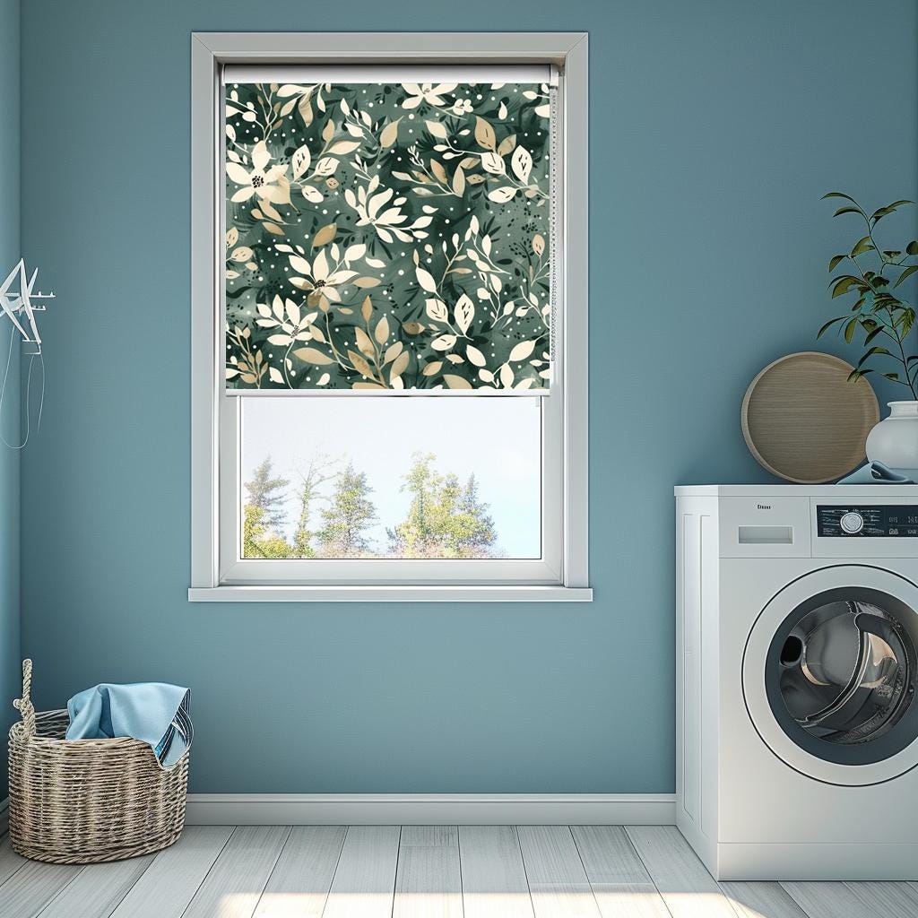 Custom Floral Roller Blinds, Blackout Roller Blinds, Flower Patterned ...