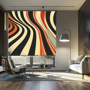 Vintage Striped Roller Blinds, Geometric Stripes Window Covering ...