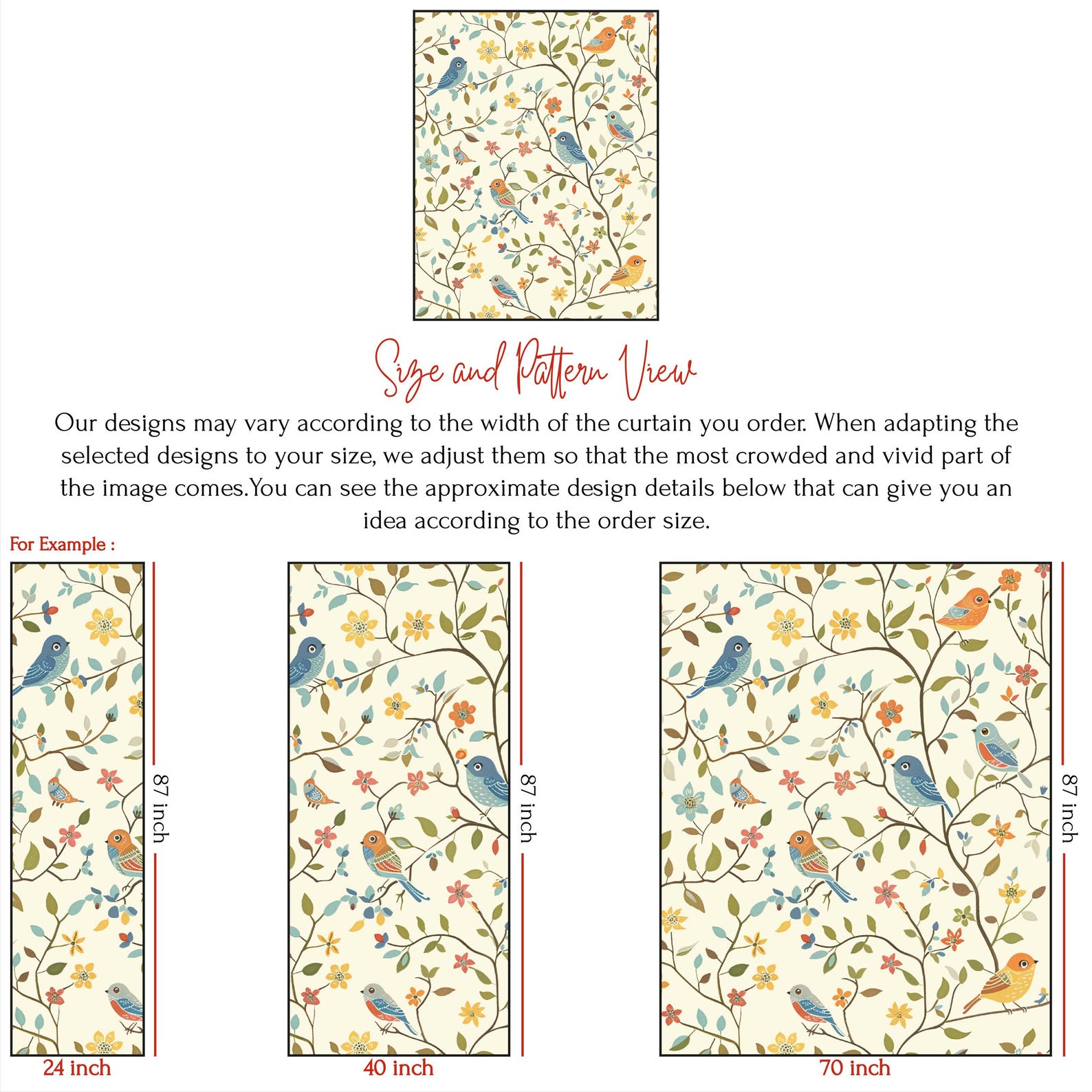 Custom Roller Blinds for Kids Room, Floral and Bird Pattern Roller ...