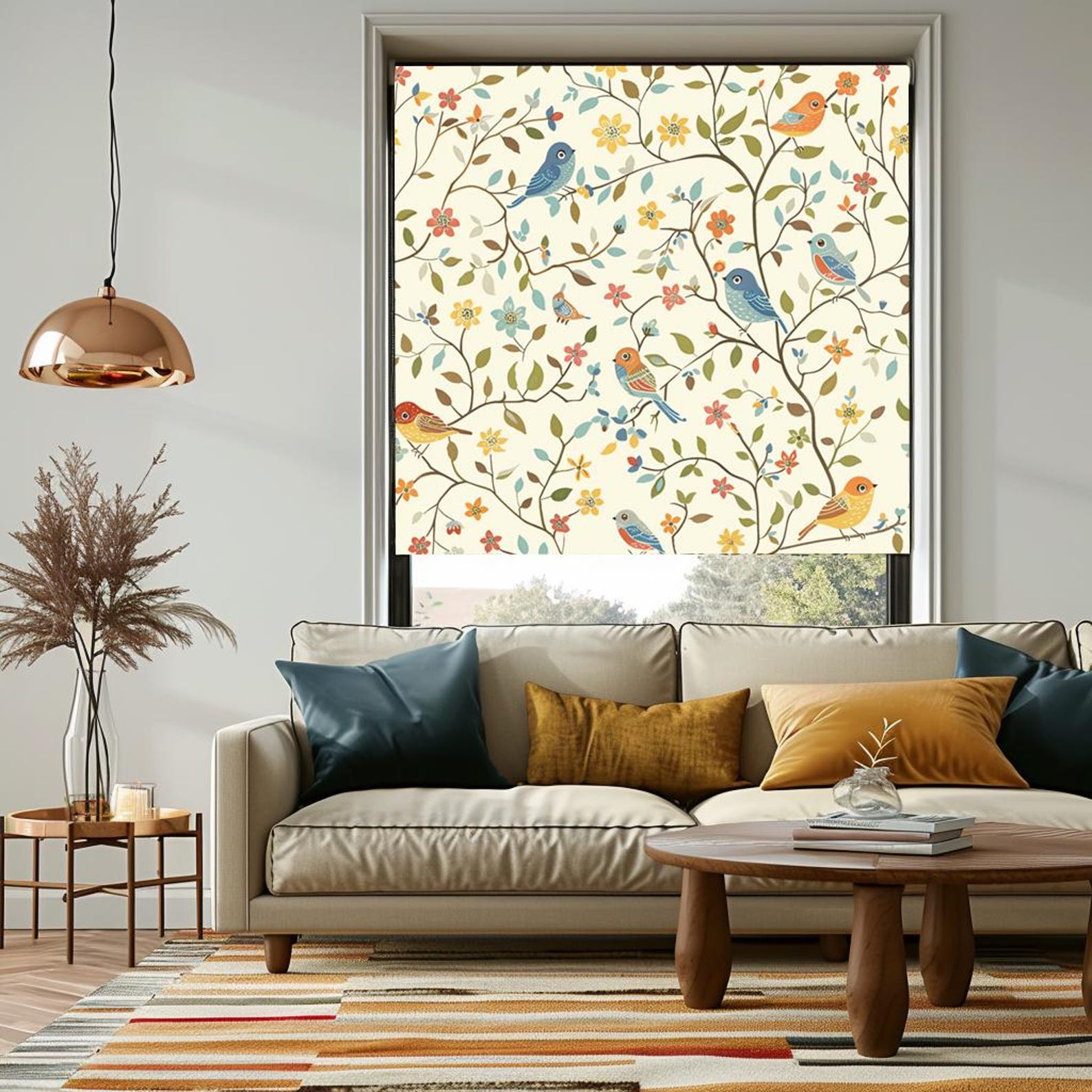 Custom Roller Blinds for Kids Room, Floral and Bird Pattern Roller ...