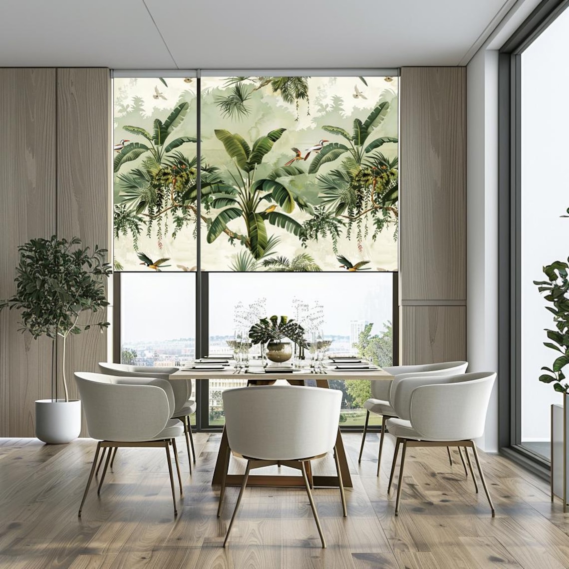 Personalized Botanical Roller Blinds, Custom Window Shades With Tropical Design, Custom Size ...