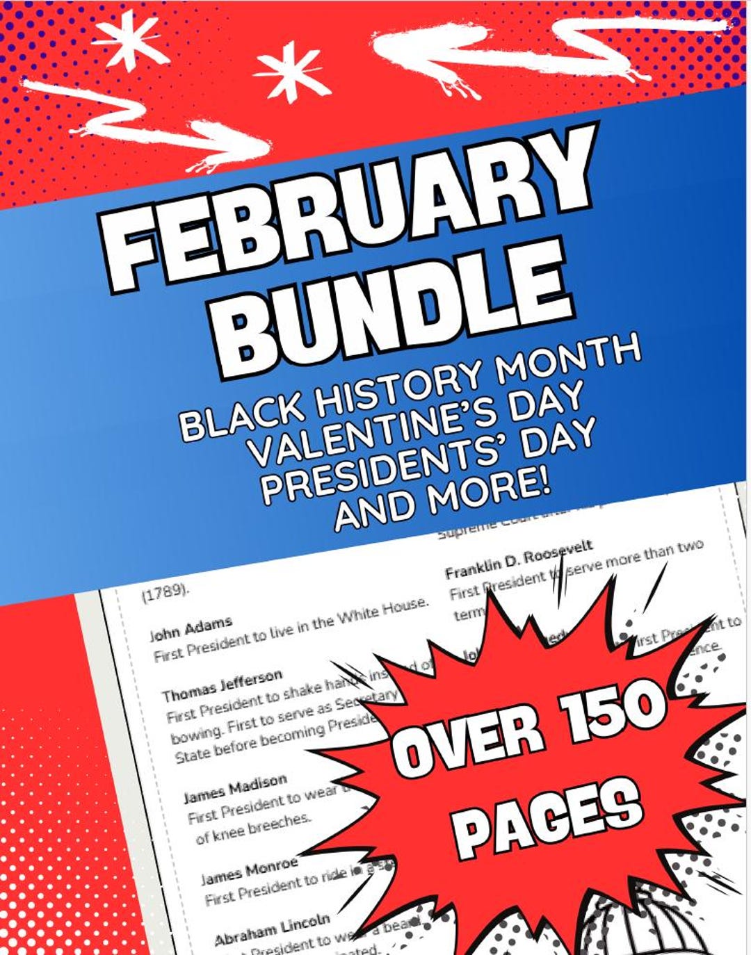 February Activity Bundle Digital Download Black History, Presidents ...