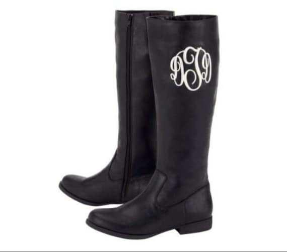 Items similar to Brooklyn monogrammed black boots on Etsy