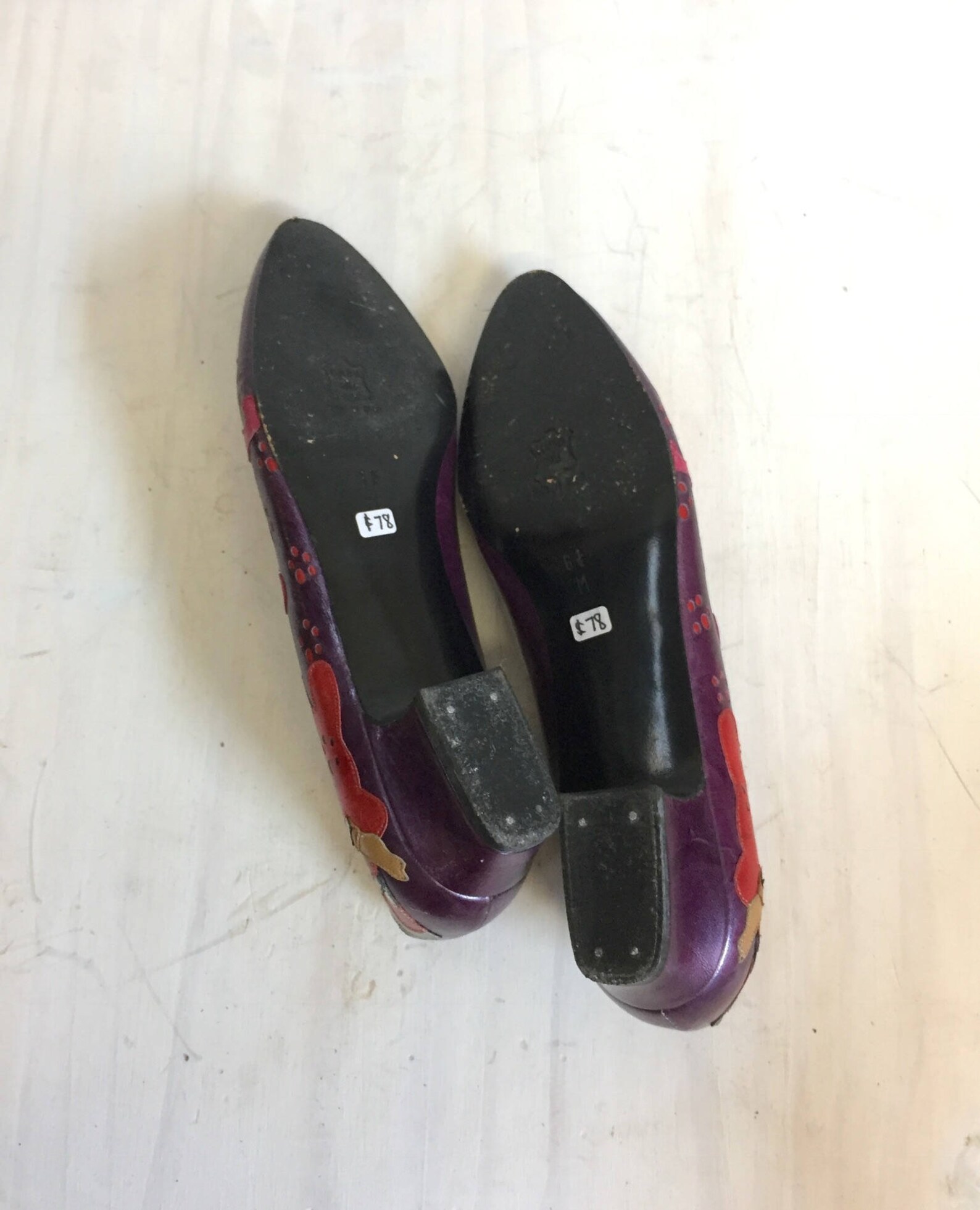 Vintage 80’s Margaret Jerrold Leather Cat Print Kitten Heels / Novelty ...