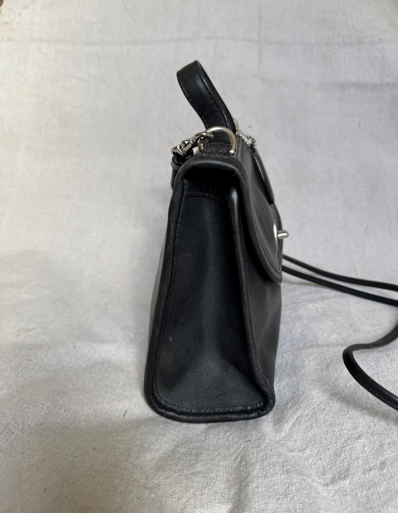 Vintage Coach Regina Black Leather Crossbody Shoulder Bag Top Handle ...