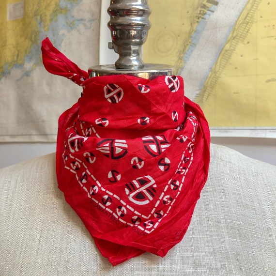 vintage red bandana / rare collectible work wear colo… - Gem