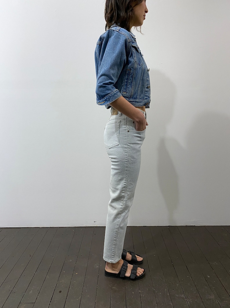 80s Womens Levis Hickory Stripe Jeans / Vintage Womens Levis Conductor Stripe Tapered Denim - Etsy
