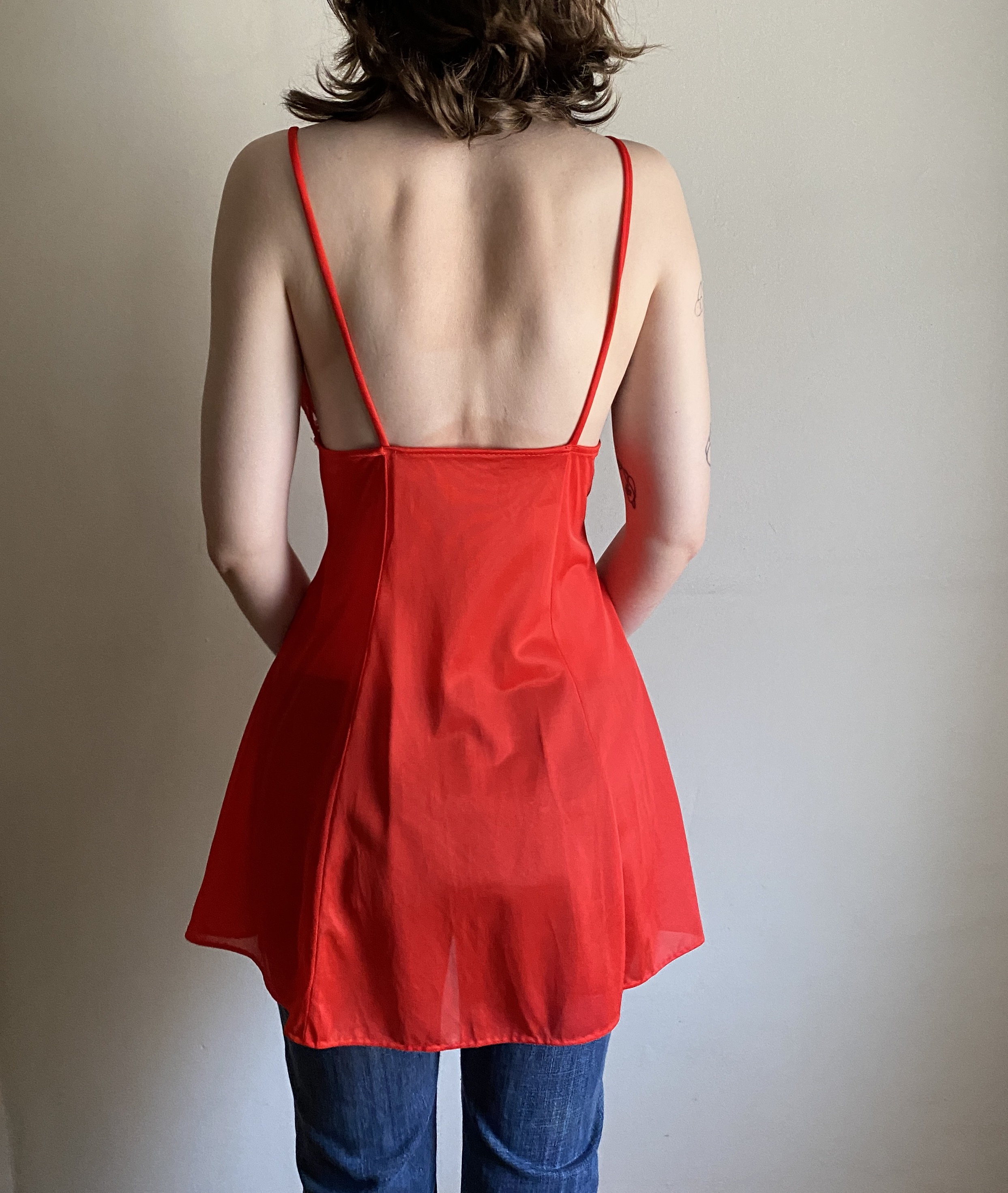 Vintage Red Negligee / 80s Lace Nightie / Vintage Lingerie / Red Lace ...