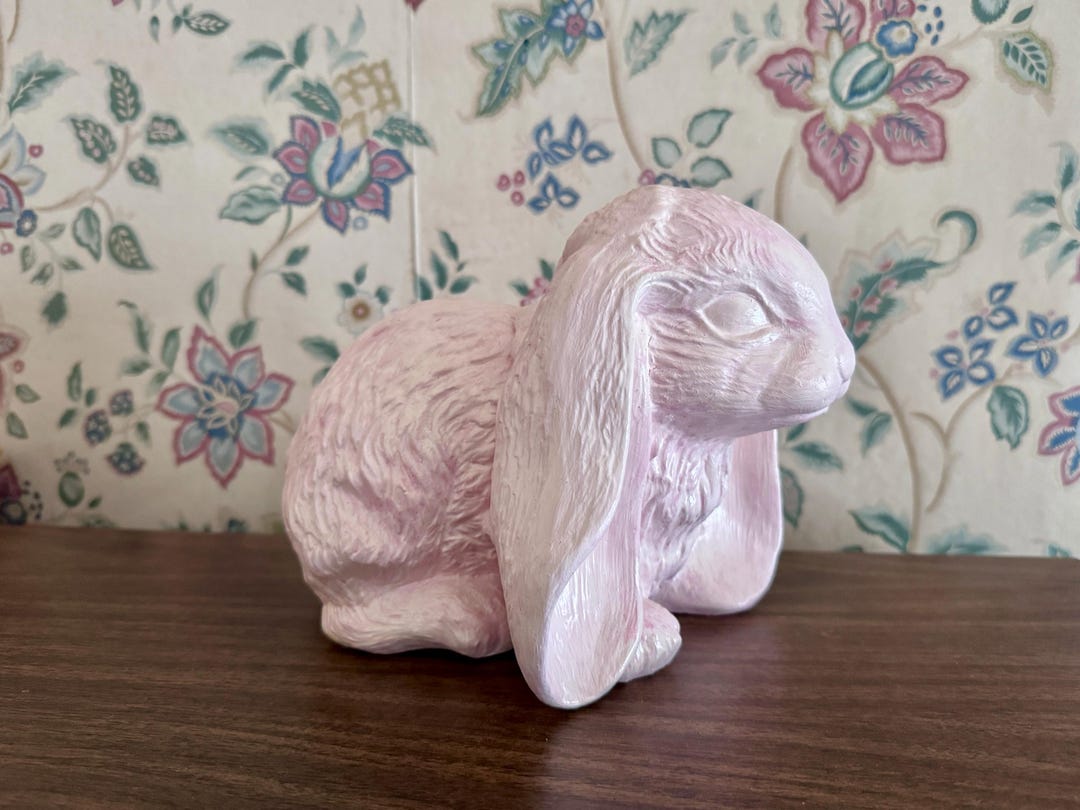 Vintage Ceramic Bunny / Pastel Pink Rabbit Easter Decor - Etsy