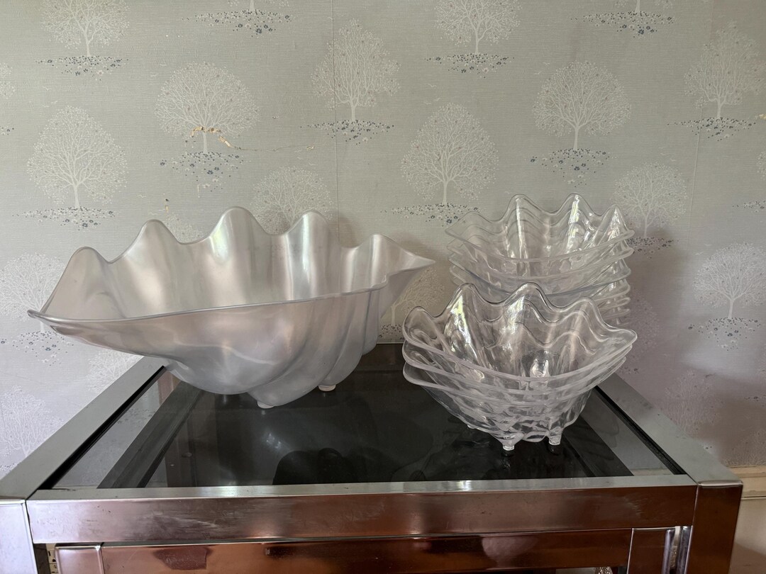 Vintage Lucite/acrylic Clam Shell Serving Bowls 11 Pieces / Coastal ...