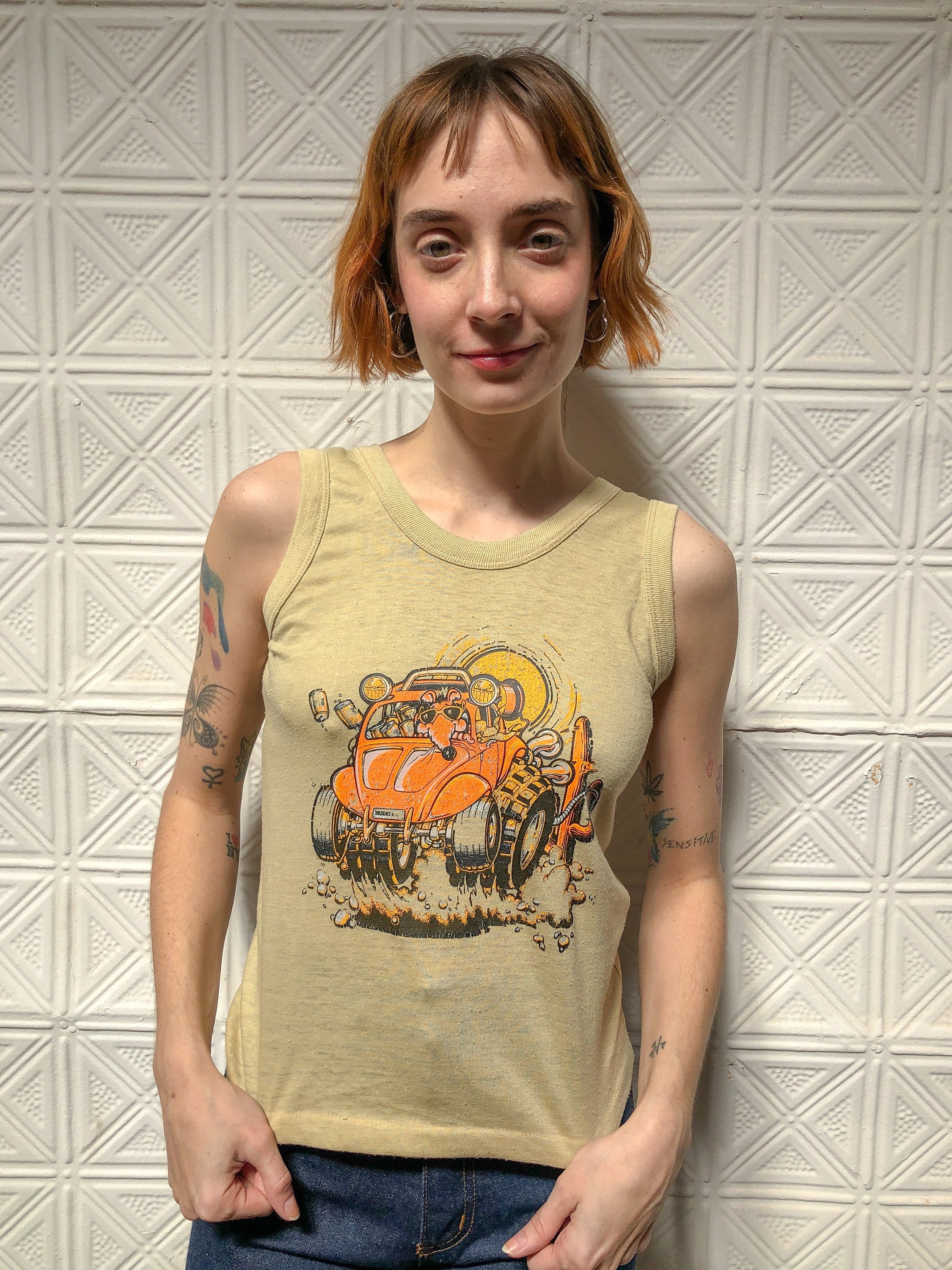 Rare Collectible Rat Fink Vintage Tank / 1970s Rat Fink Neon Graphic ...