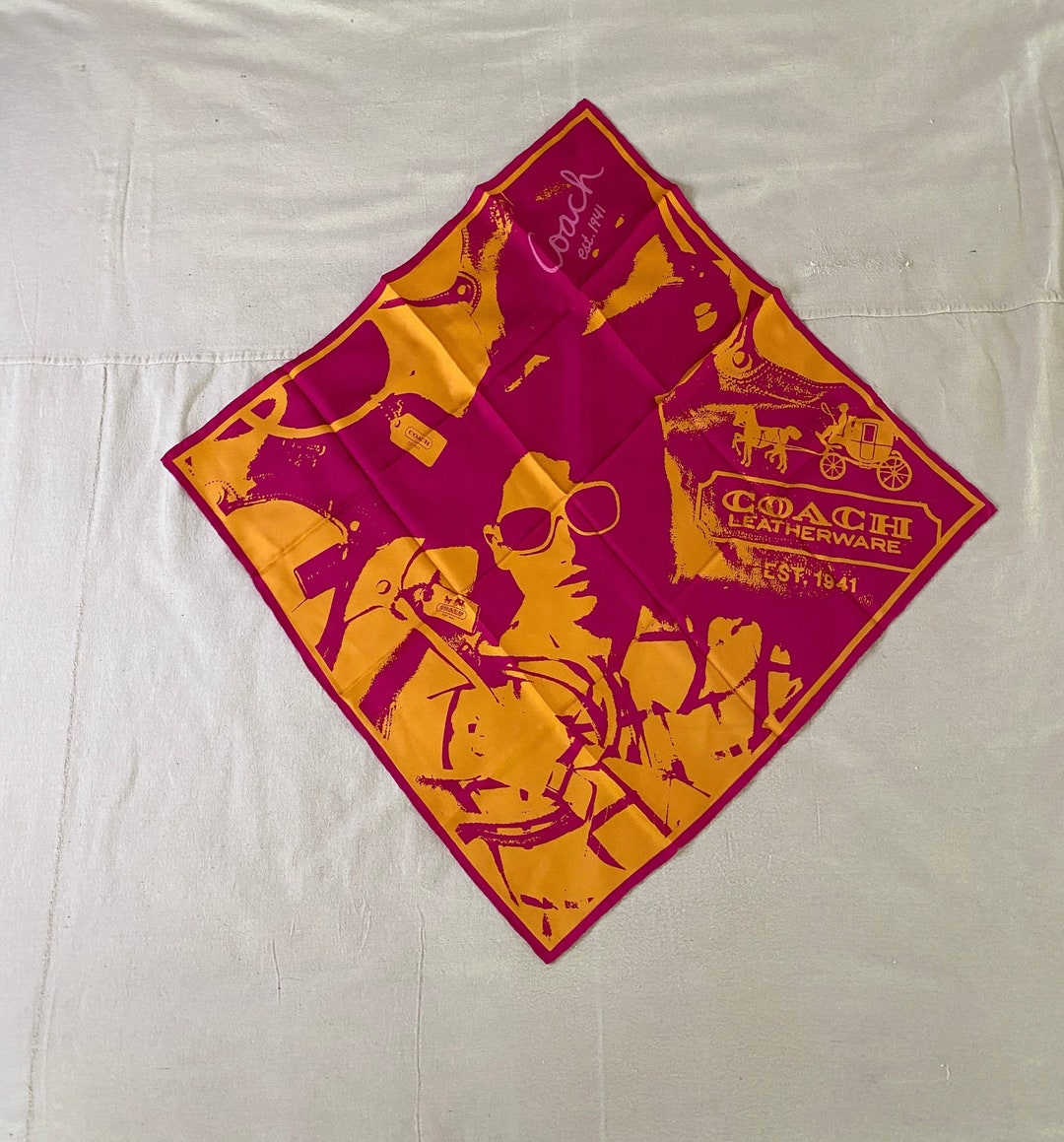 Vintage Coach Silk Scarf / 90s Coach / Y2k Coach - Etsy