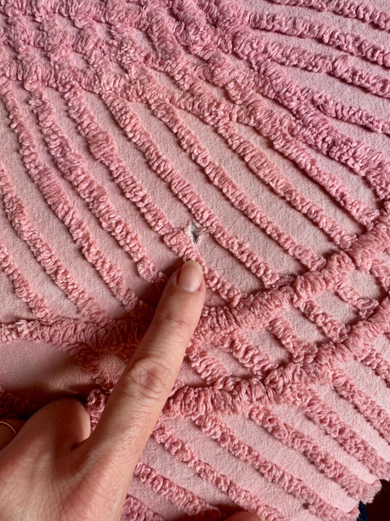 Vintage Chenille Bedspread / Pink Chenille Blanket Queen - Etsy