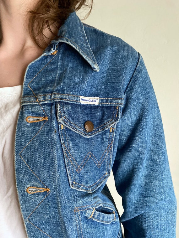 vintage Wrangler denim jacket / 1970s denim Wrangler … - Gem