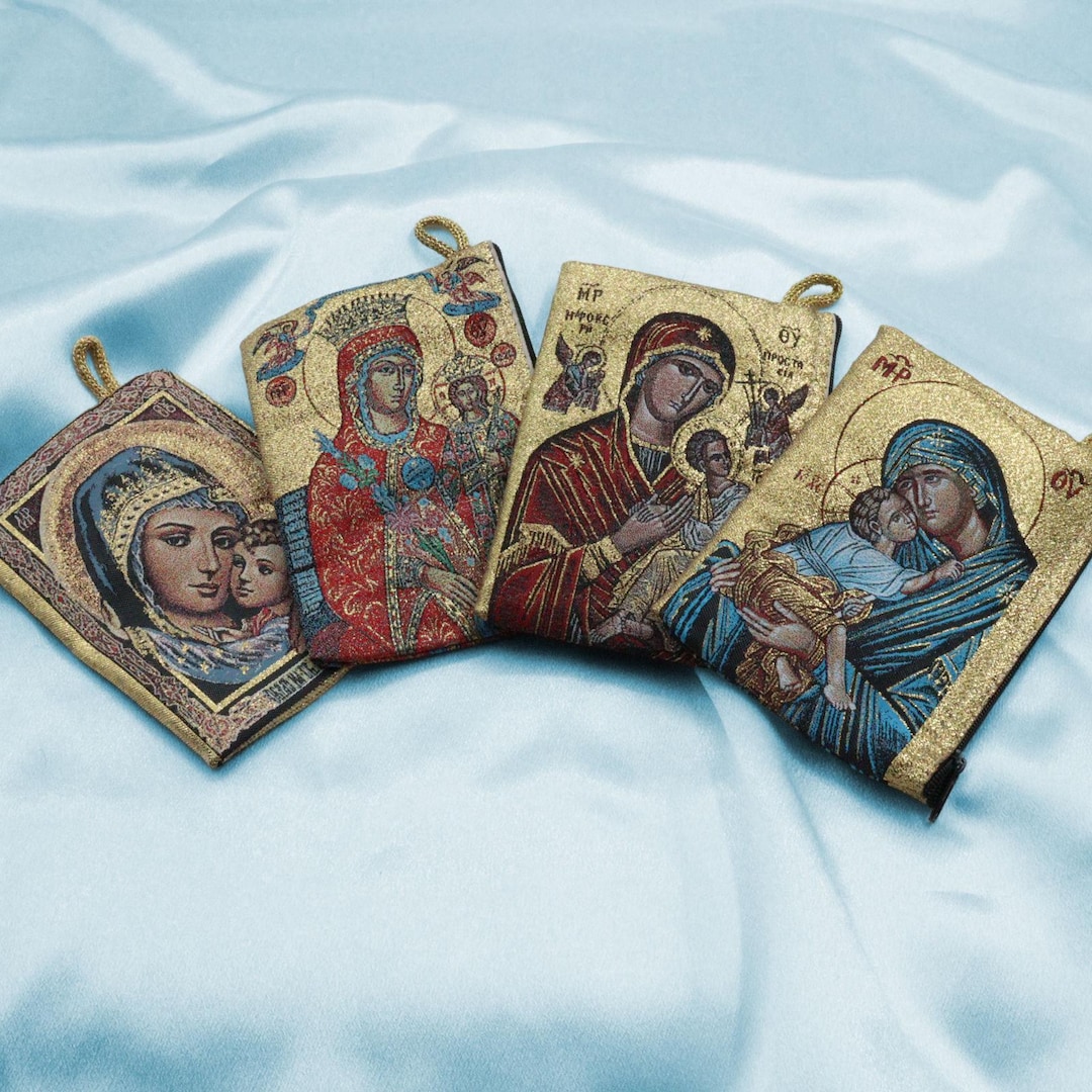 Holy Mary and Jesus Woven Purse|religious Concept Small Handbag|fabric ...