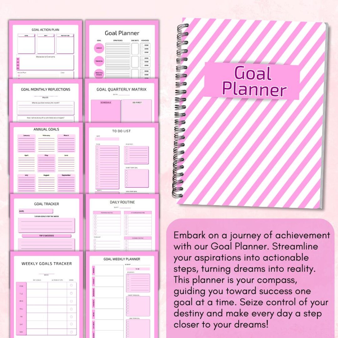 Pink Goal Planner - Etsy