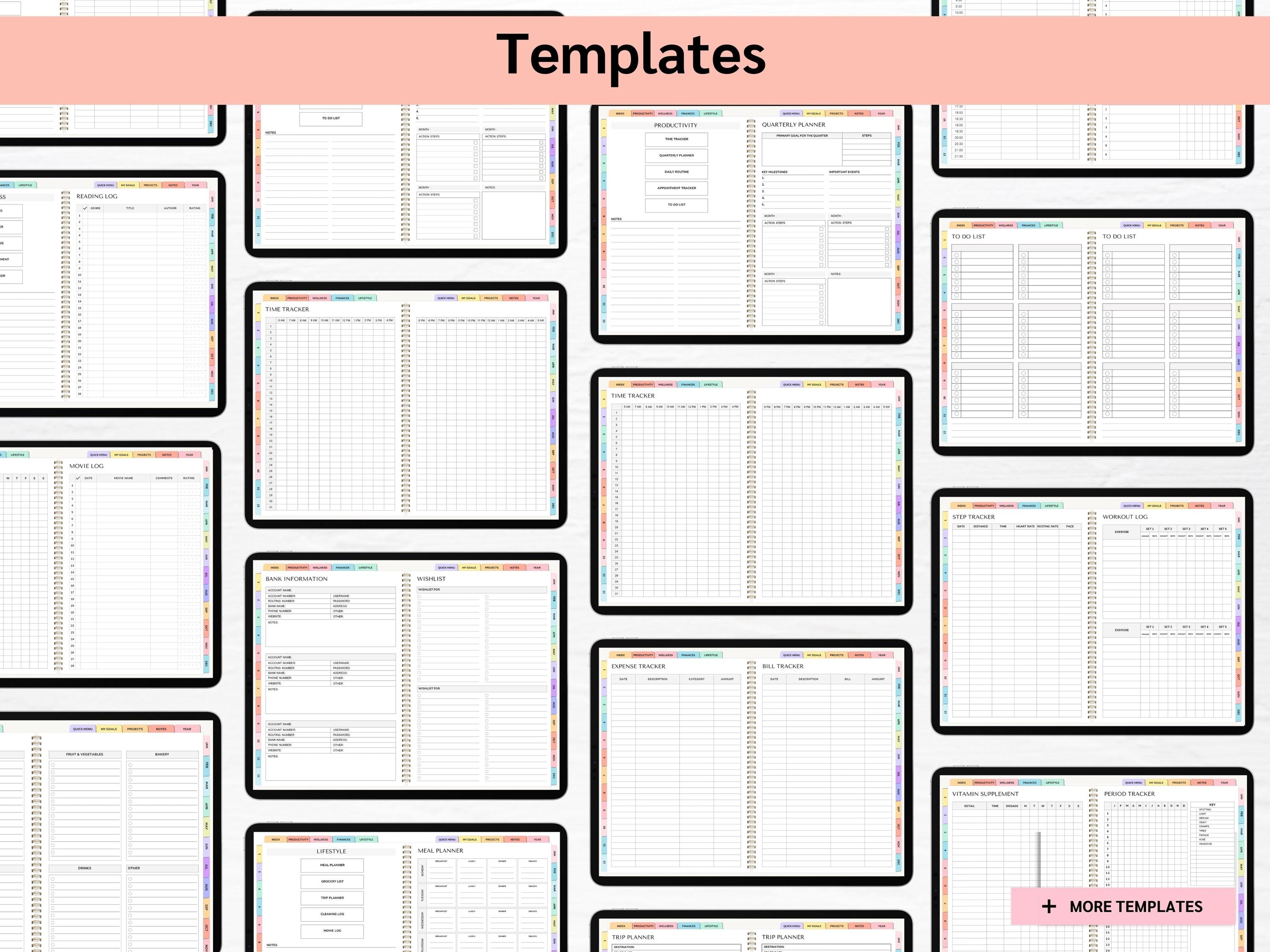 Digital Planner, All in One , Undated, iPad & Android Planner ...