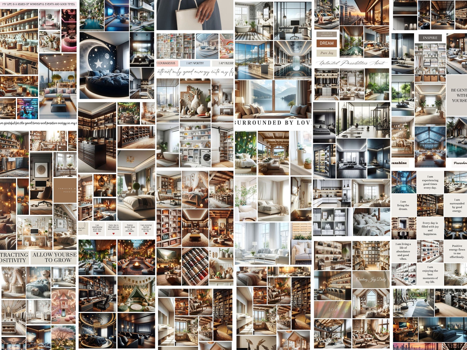 2025 Vision Board, Dream House, Manifest Happiness, Printable PDF, Mood ...