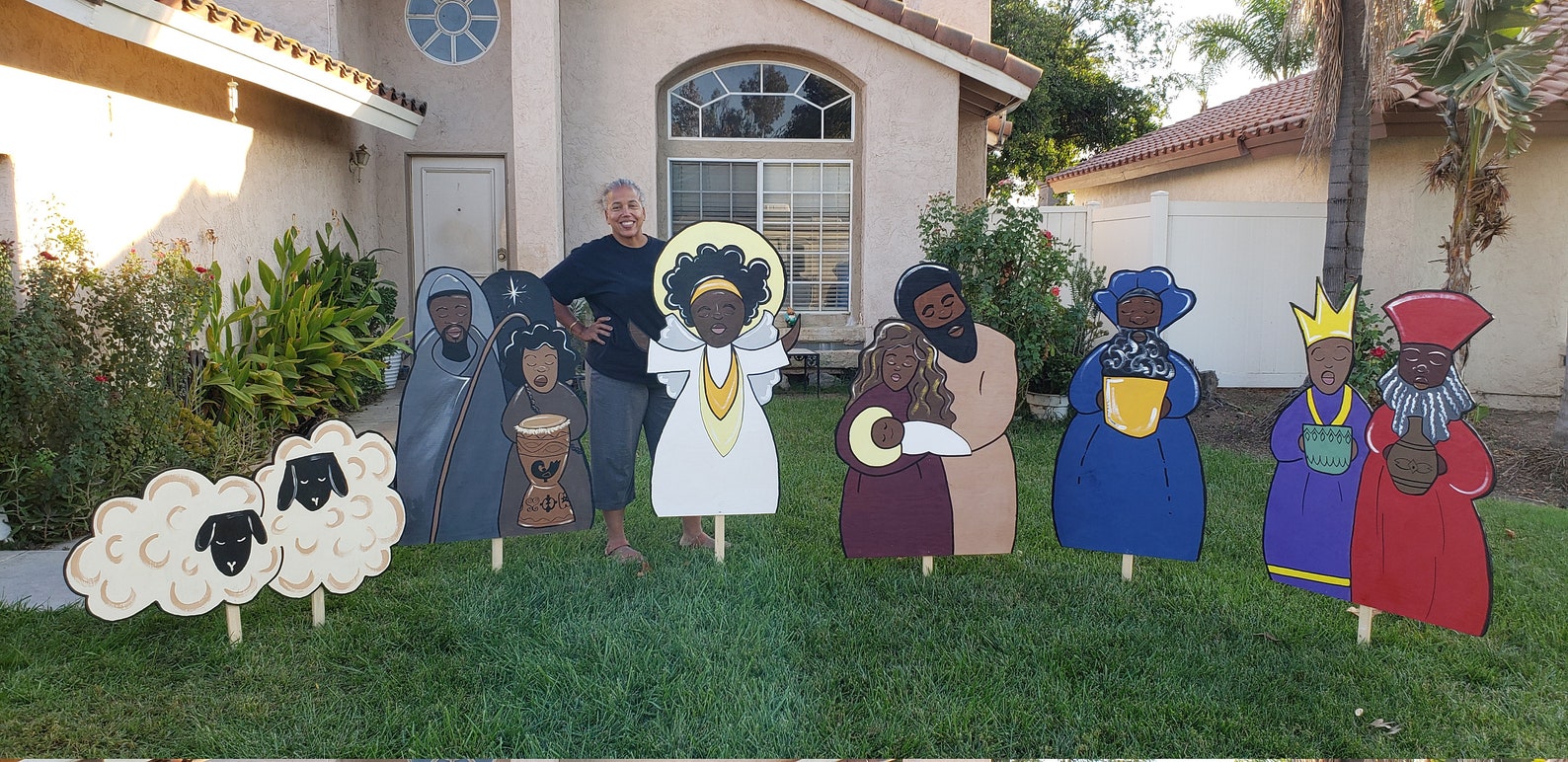 Black Nativity, Yard Decorations (individual Pieces) - Wooden ...