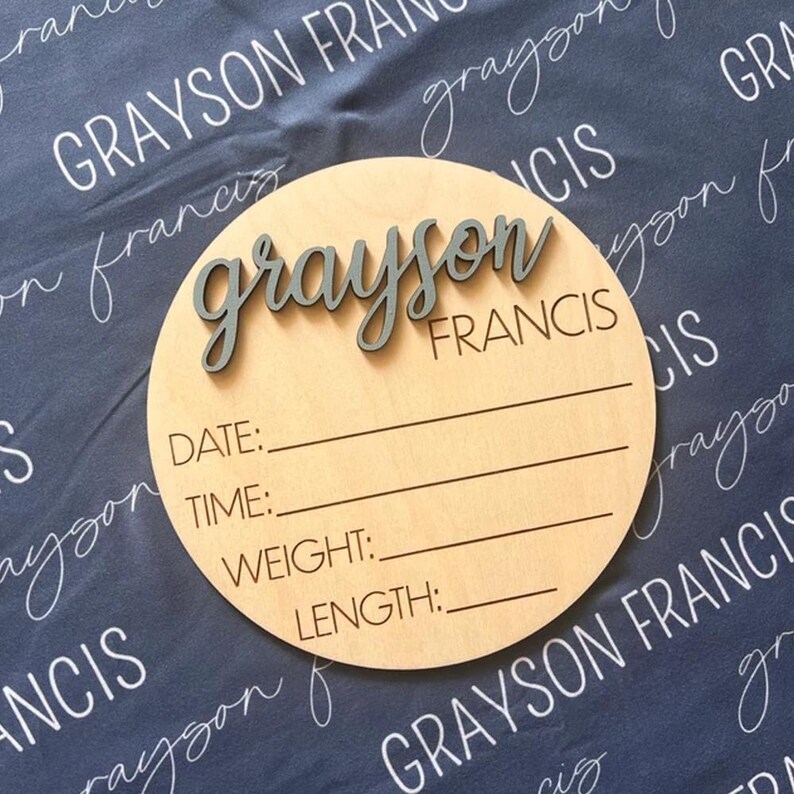 Personalized Baby Announcement Sign With Birth Stats, Baby Name Reveal ...