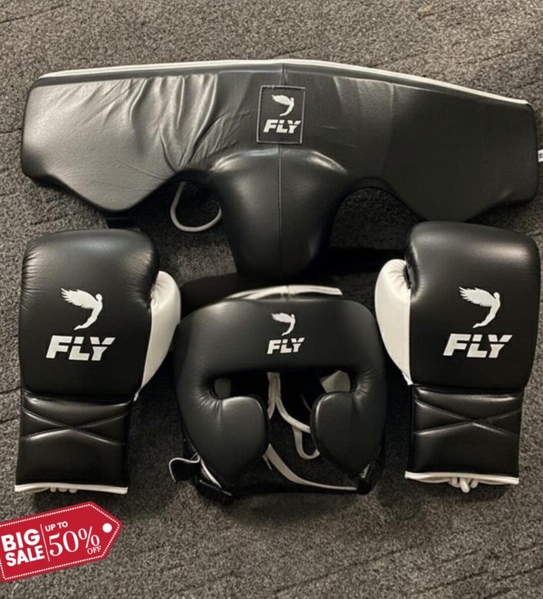 Personalized Fly Boxing Sparring Set: Gloves, Headguard, Groin Guards ...