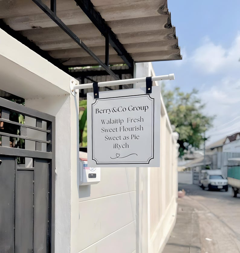 Metal Storefront Sign, Business Logo Sign, Outdoor Hanging Sign, Custom ...