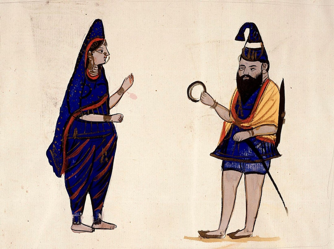 Puratan Traditional Sikh Painting of Singh With His Singhni Wife - Etsy