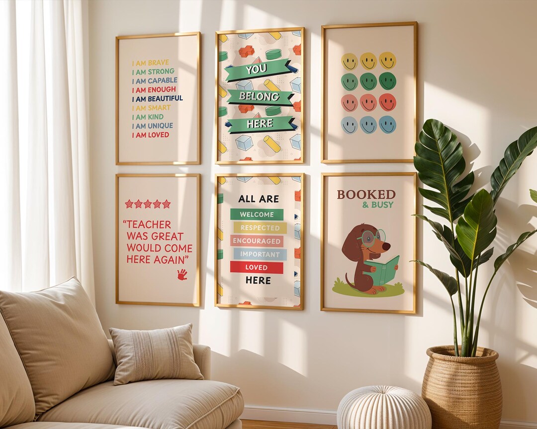 Elementary Classroom Posters Set of 6 Positive Classroom Wall Decor ...
