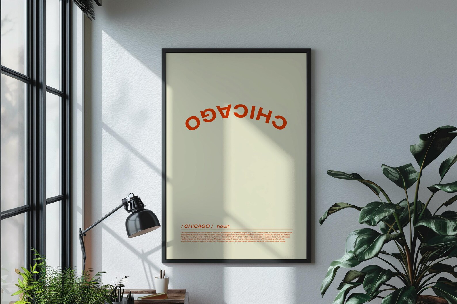 Chicago Definition Print | Modern City Wall Decor | Typography Poster ...