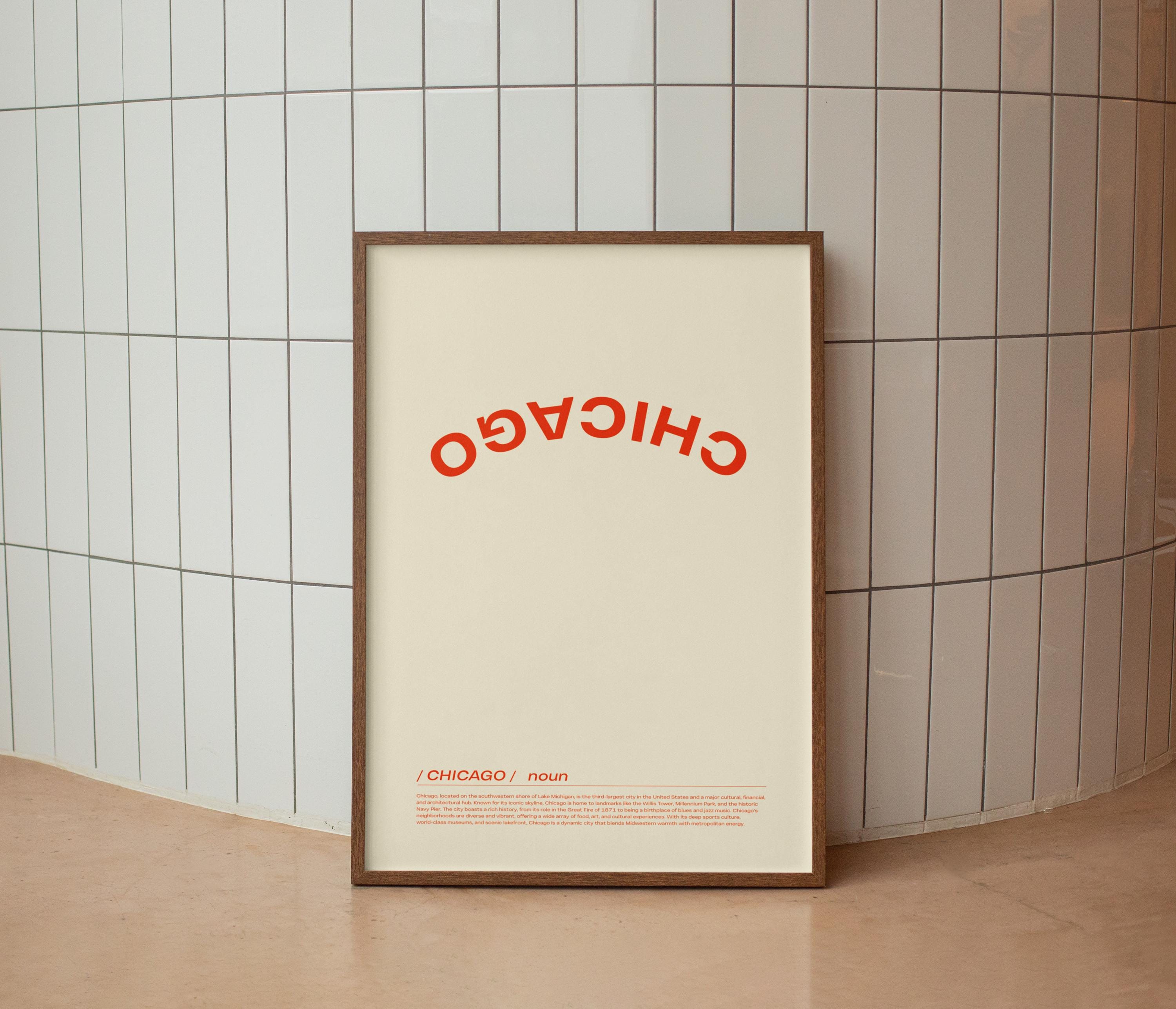 Chicago Definition Print | Modern City Wall Decor | Typography Poster ...