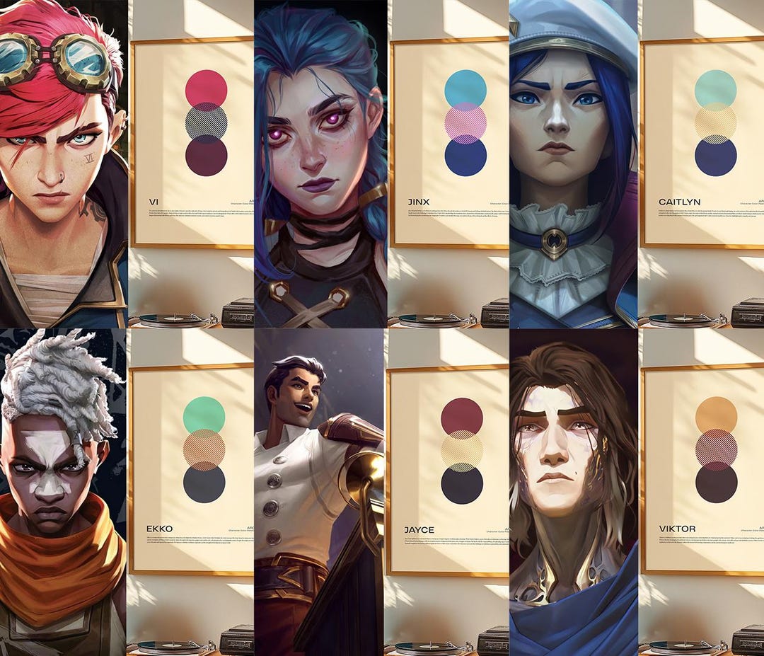 Arcane Character Poster Set | League of Legends Minimal Modern Bauhaus ...