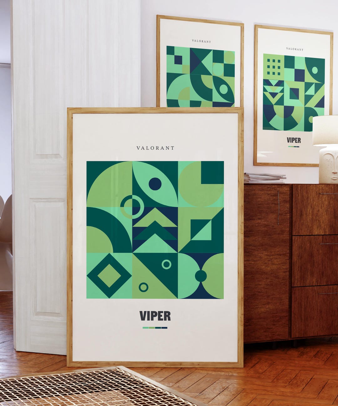 VIPER VALORANT Posters Minimalist Geometric Art Set 3-piece Modern Wall ...