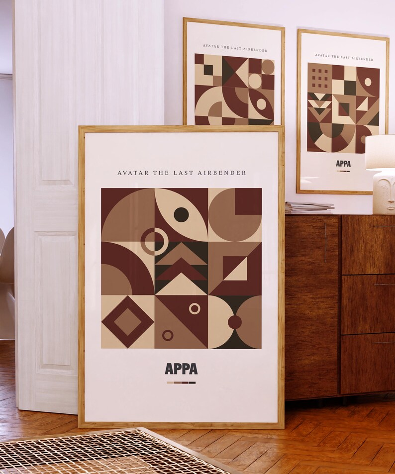 Appa Color Palette Avatar the Last Airbender Geometric 3 Piece Wall ...
