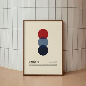 Sasuke Naruto Minimalist Art Bauhaus Inspired Bedroom & Living Room ...
