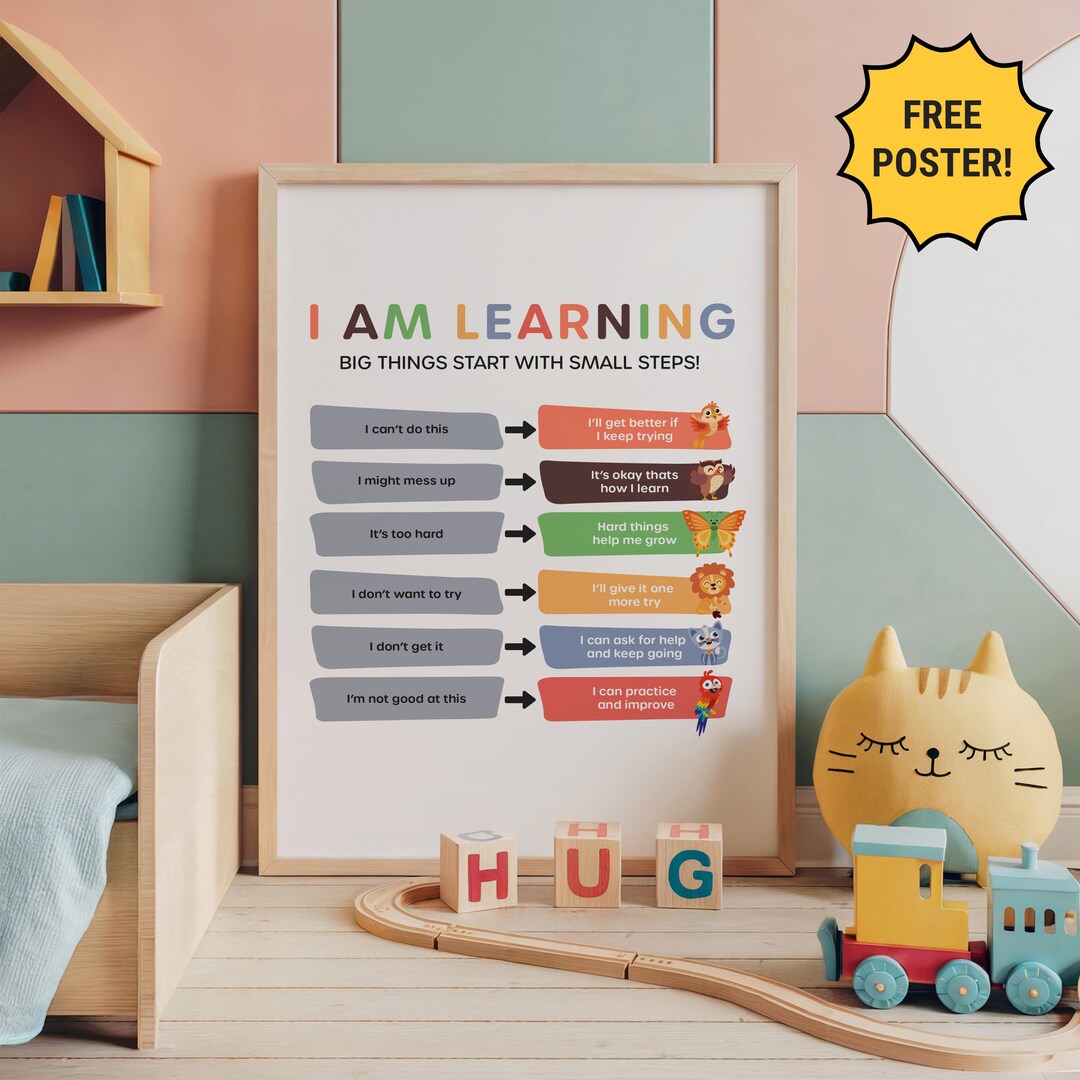 I Am Learning Class Room Posters Daily Affirmation Wall Decor Nursery ...