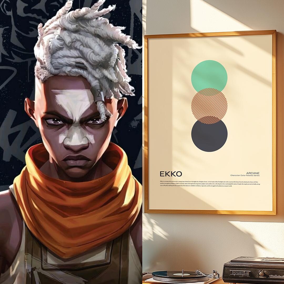 Ekko | Arcane | Modern Anime Bauhaus Geometric Poster | Vintage Mid ...