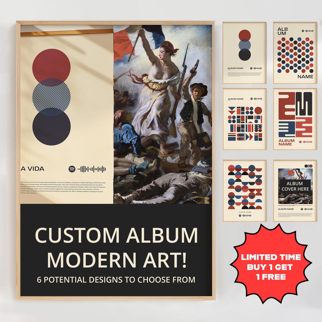 Custom Modern Album Poster | Personalized Bauhaus Album and Song Art ...