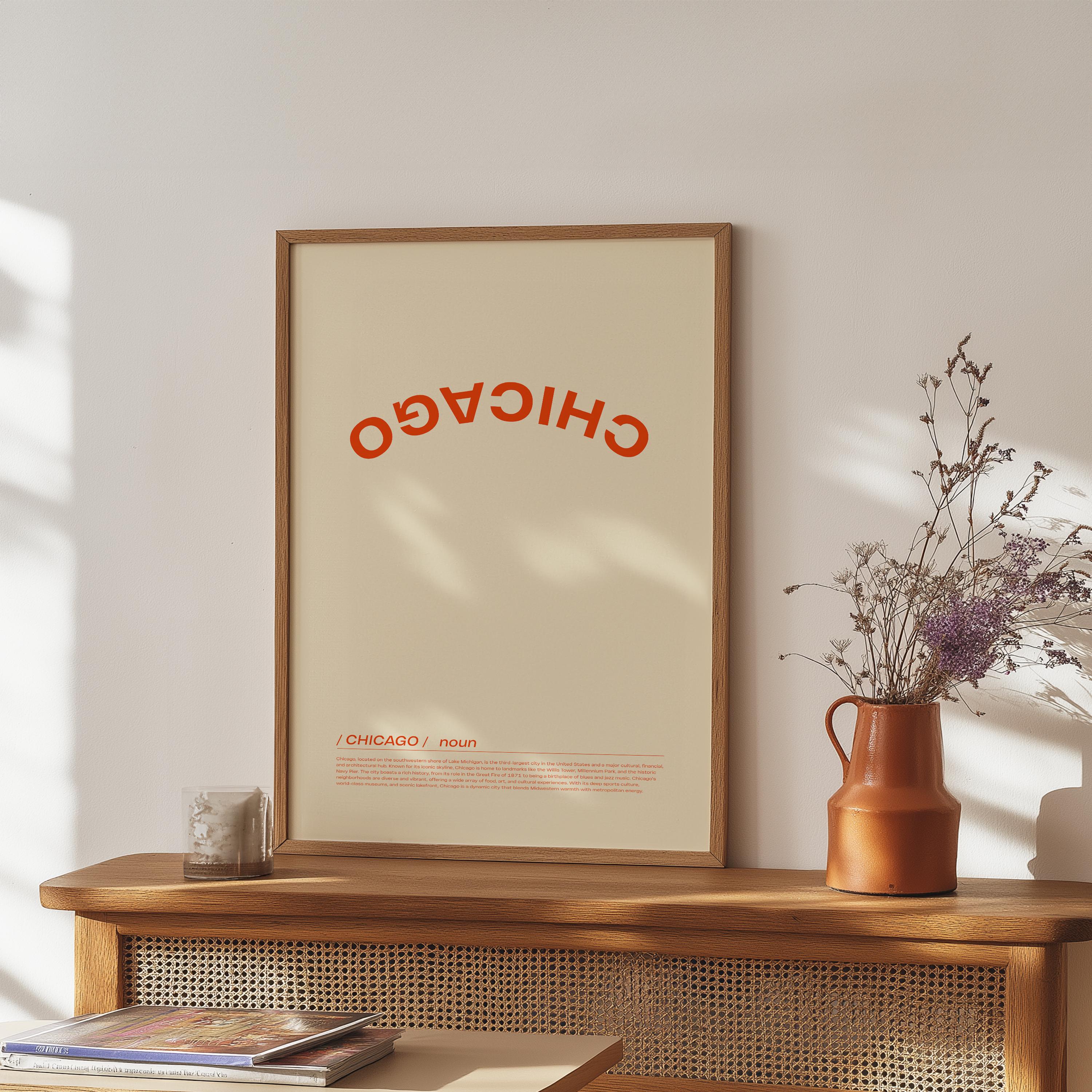 Chicago Definition Print | Modern City Wall Decor | Typography Poster ...