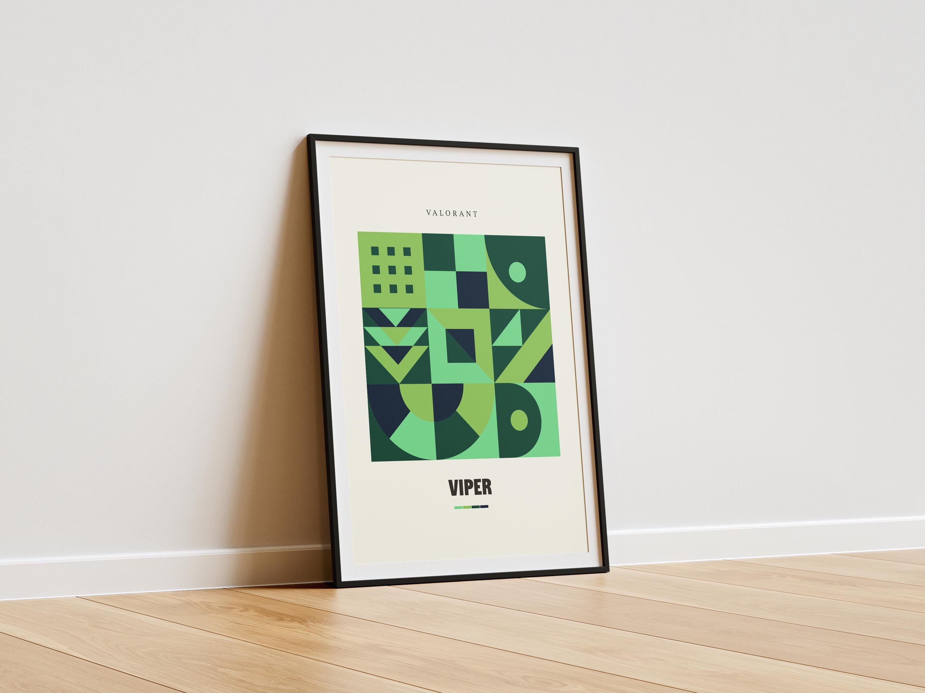 VIPER VALORANT Posters Minimalist Geometric Art Set 3-piece Modern Wall ...