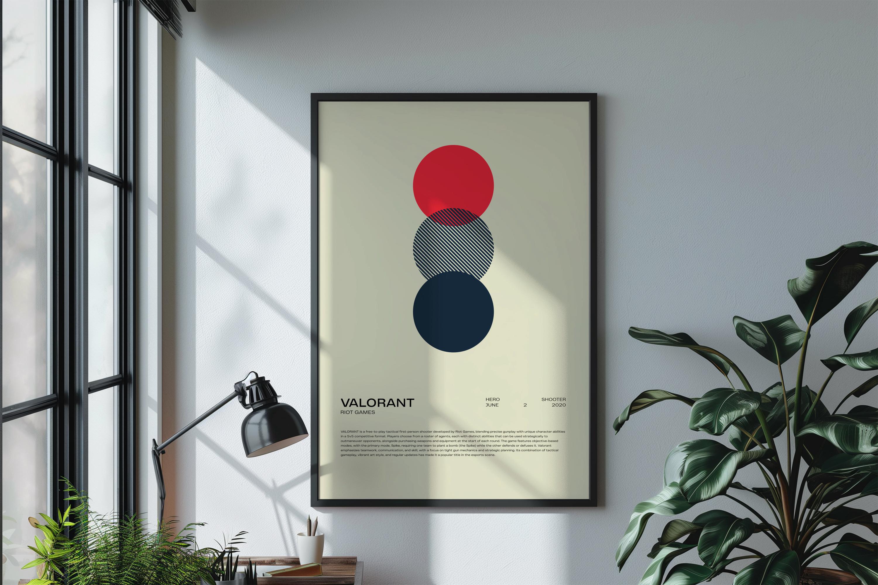 VALORANT | Modern Bauhaus Geometric Poster | Vintage Mid Century Wall ...