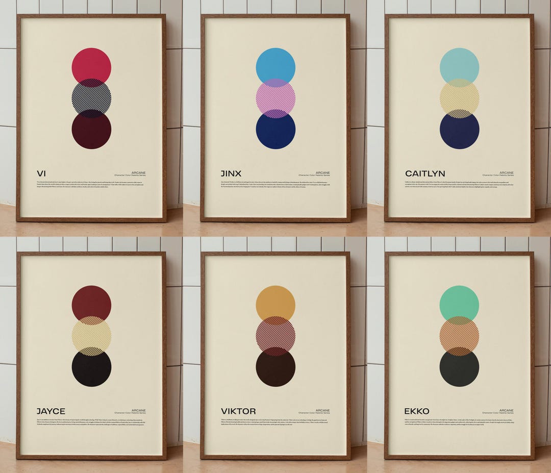 Arcane Character Poster Set | League of Legends Minimal Modern Bauhaus ...