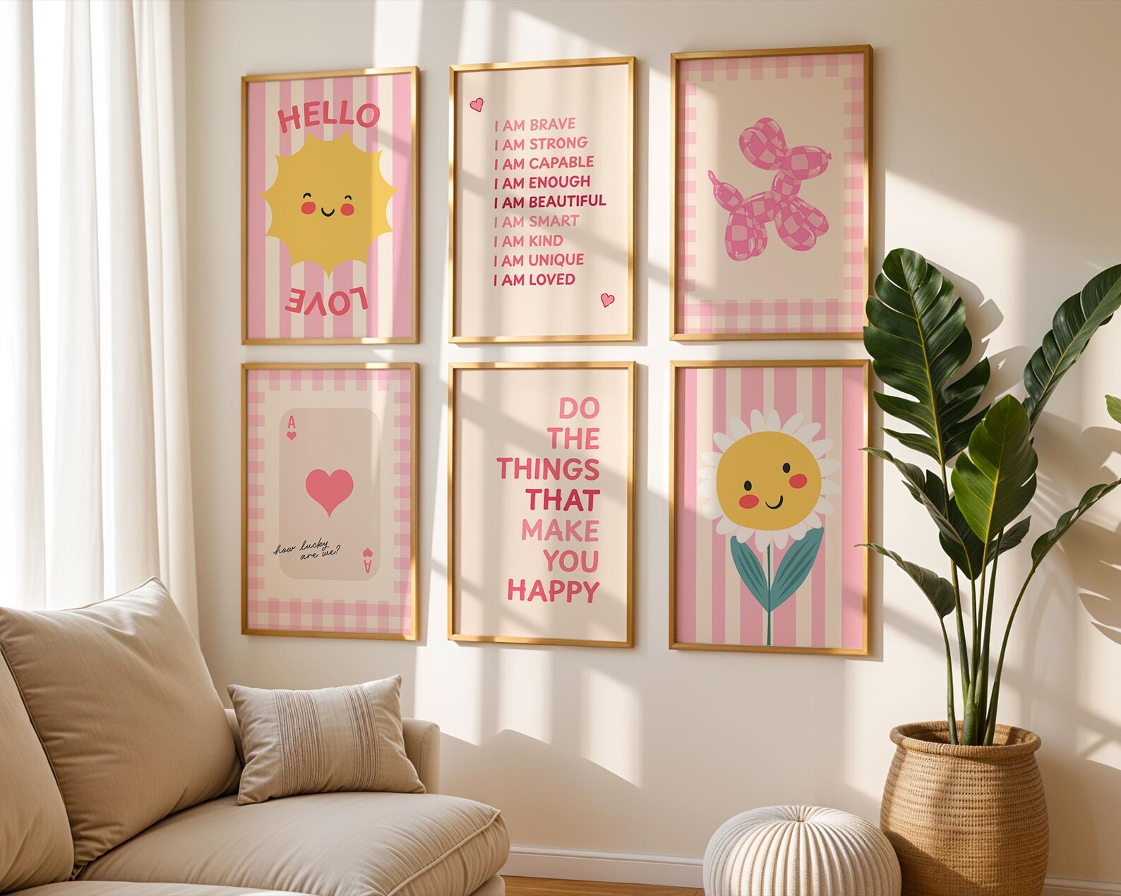 Nursery Girls Wall Decor Print Set of 6 Daily Affirmations Wall Decor ...