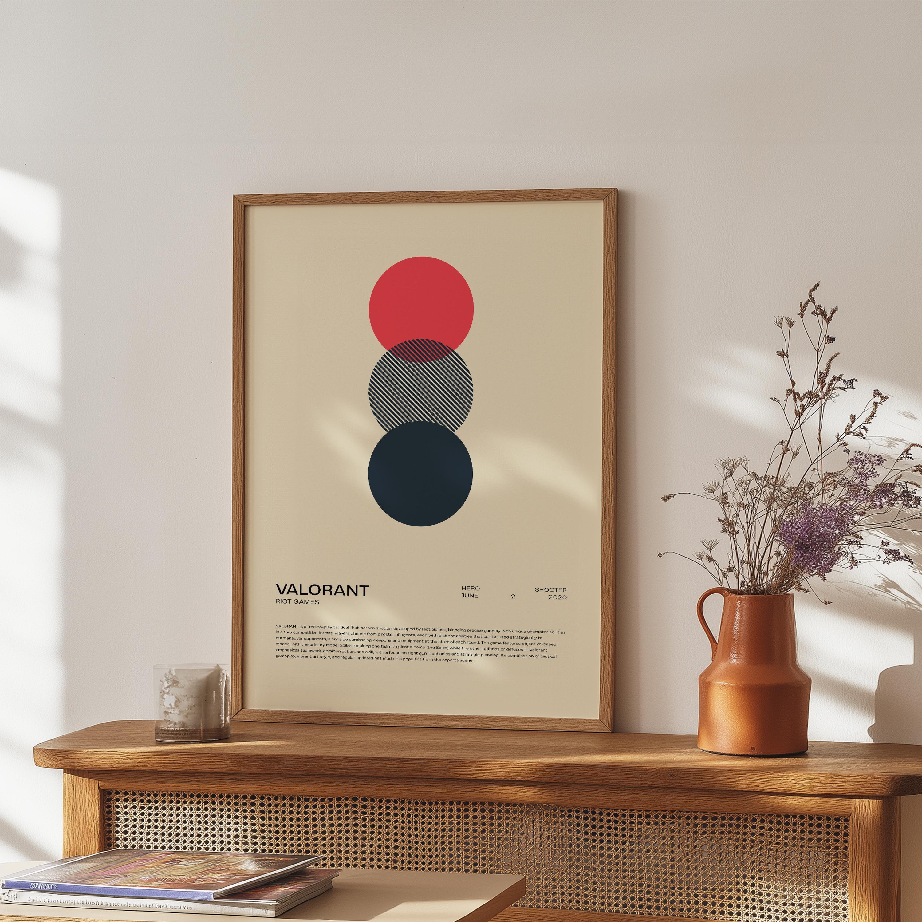 VALORANT | Modern Bauhaus Geometric Poster | Vintage Mid Century Wall ...