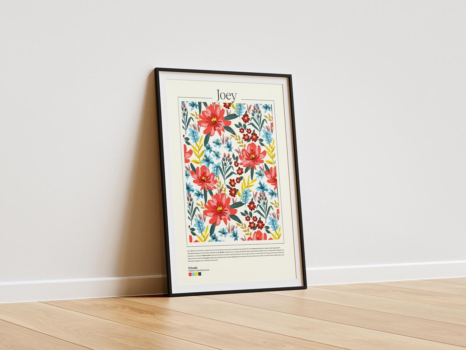 Friends Joey Tribbiani Minimalist Botanical Poster Elegant and Modern ...