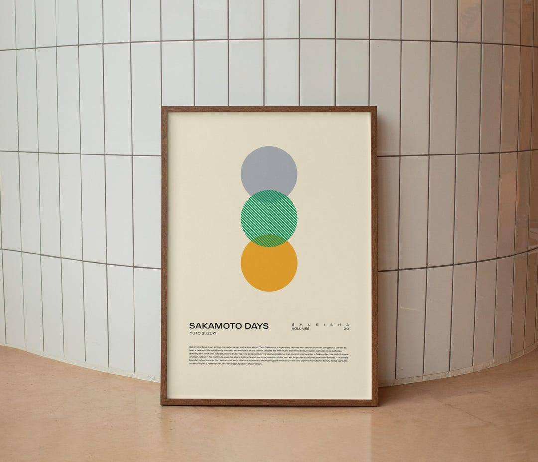 Sakamoto Days Minimalist Bauhaus Wall Art Home Decor Large Instant ...